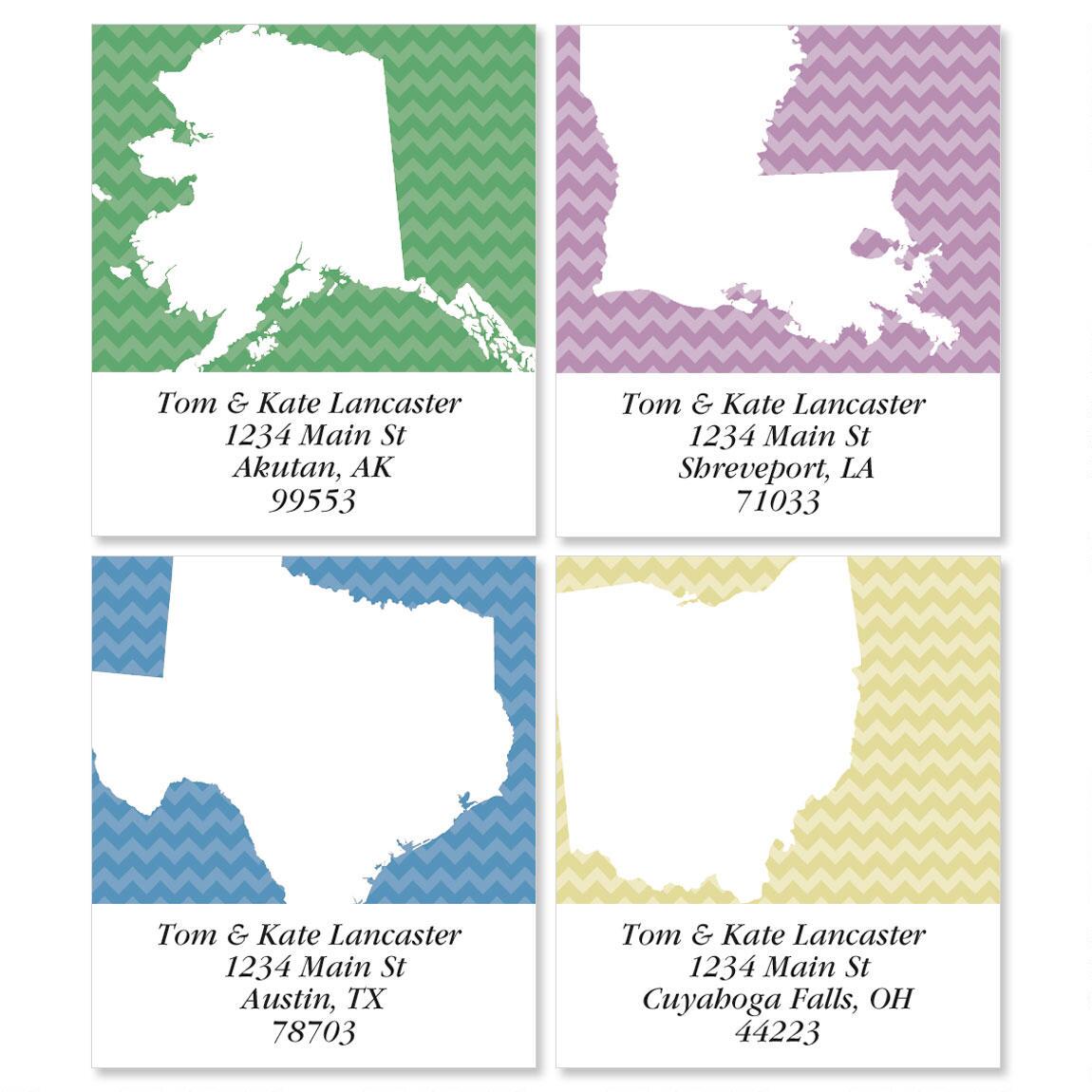 Personalized Your State Address Labels | Colorful Images